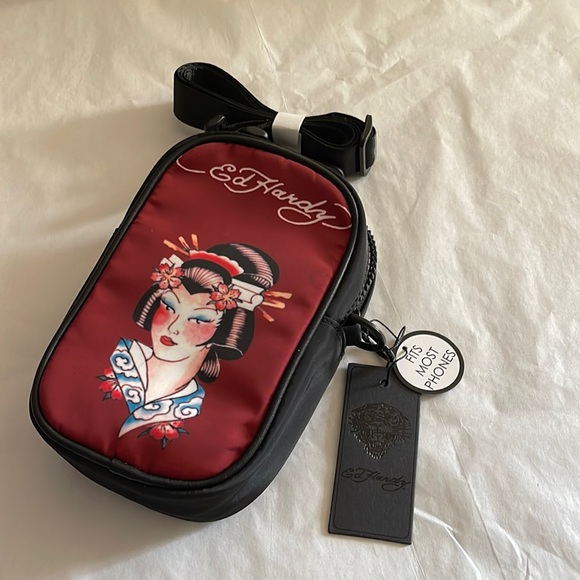 Ed Hardy | Bags | Ed Hardy Crossbody Phone Case With Adjustable And ...